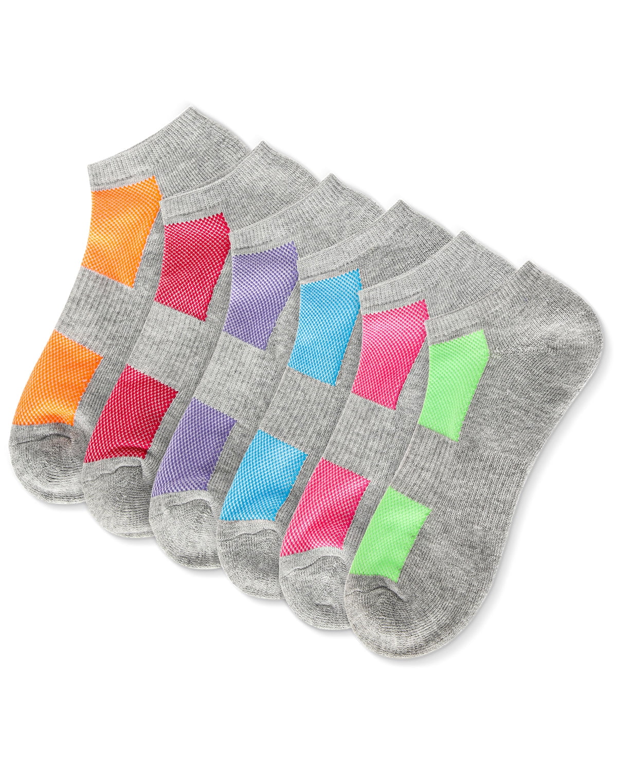 MeMoi Women's 6 Pair Pack Sprinkle Top Half Cushioned Low Cut Socks ...