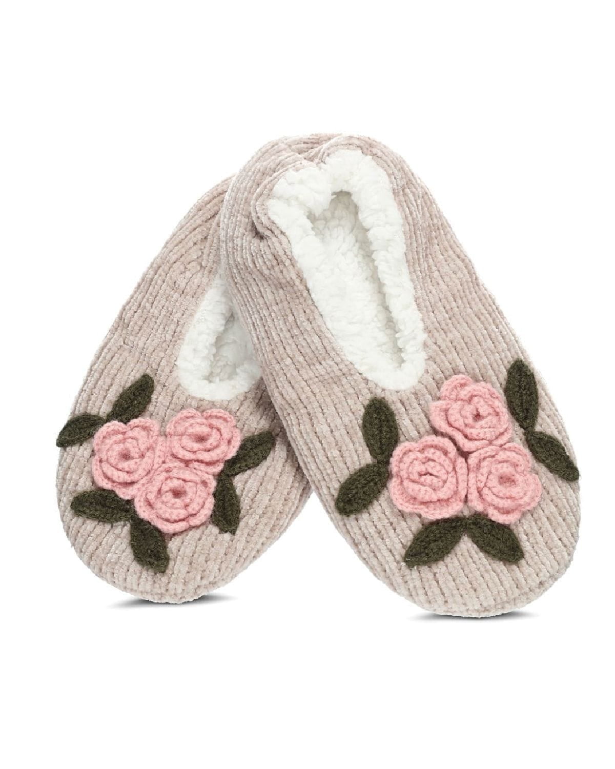 MeMoi Women's Coming Up Roses Chenille Sherpa-Lined Slippers - Womens ...