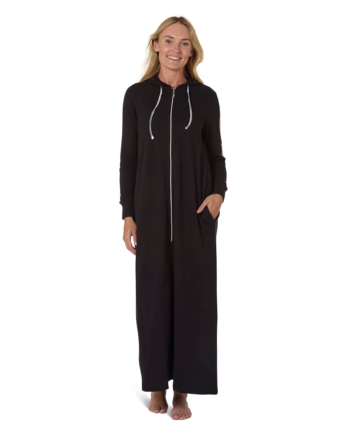 MeMoi Women's Cotton Blend French Terry Ankle-Length Zip Robe - Womens ...