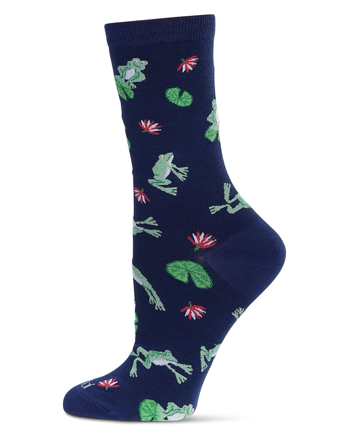 MeMoi Women's Frogs Bamboo Crew Socks - Womens - Female (9-11, Navy ...