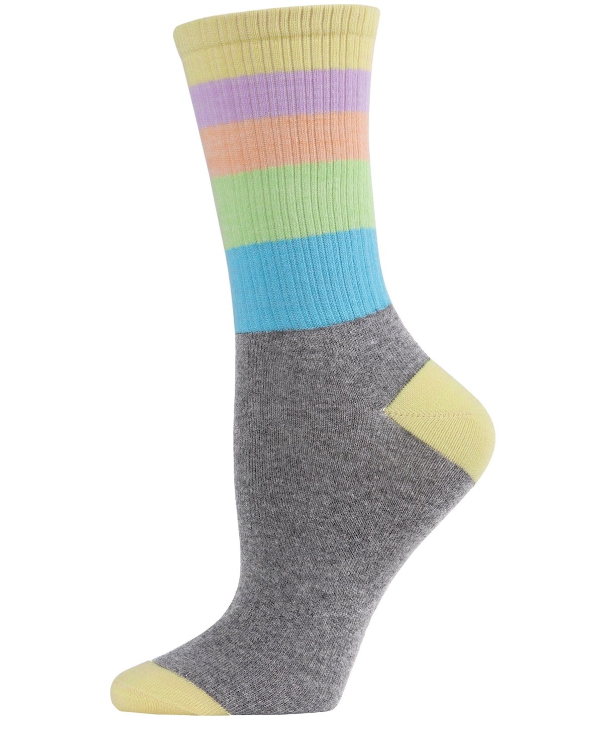 MeMoi Women's Multicolor Pastel Stripe Crew Sock - Mens - Male ...