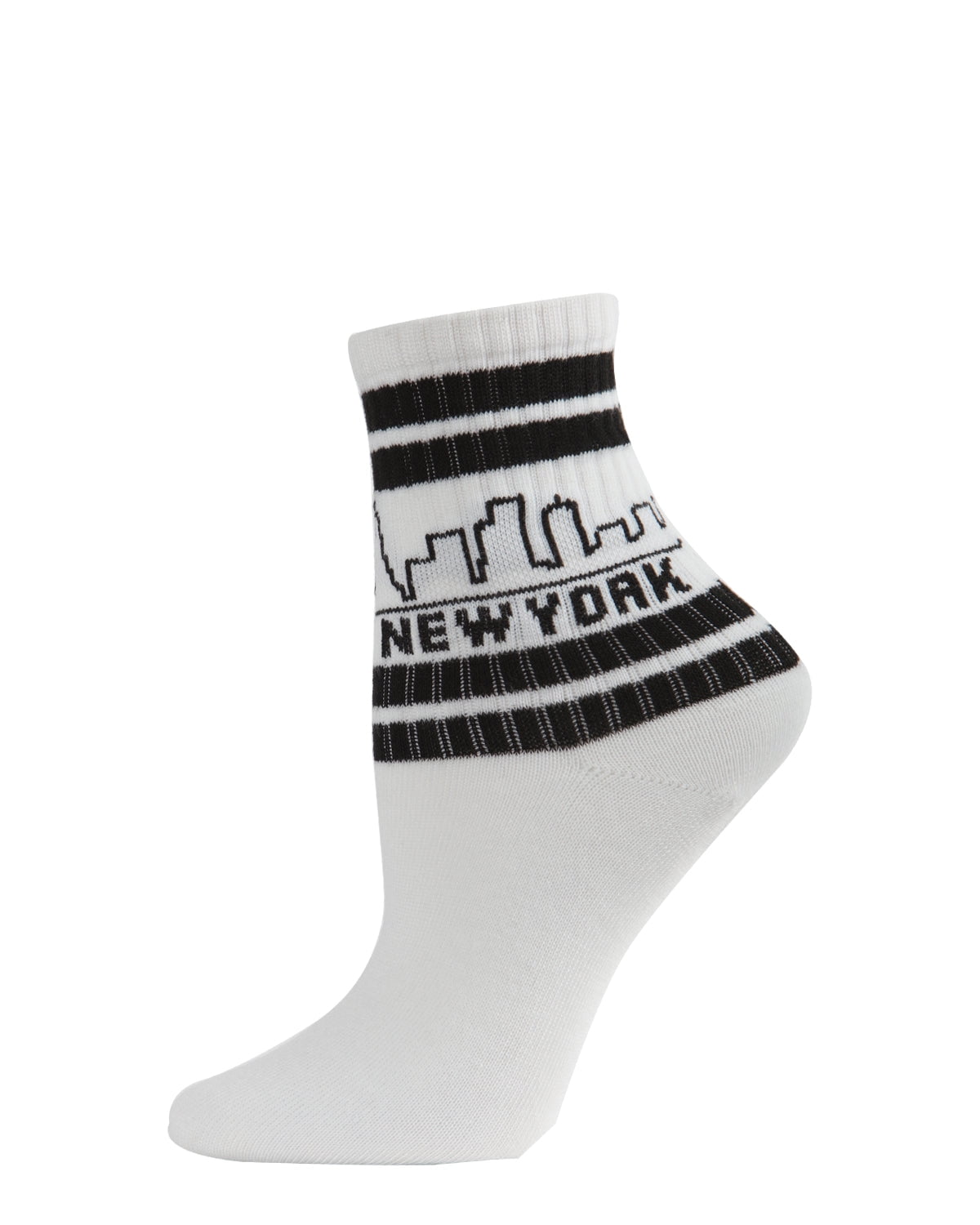 MeMoi Women's New York Skyline Double Stripe Anklet Sock - Womens ...