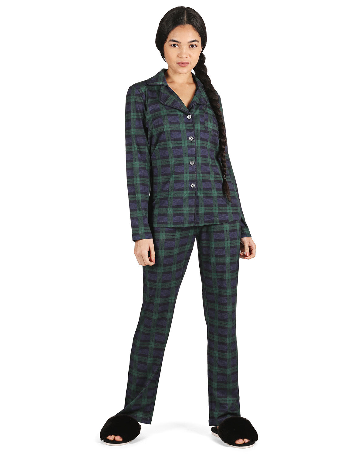 MeMoi Women's Plaid Notch Collar Two-Piece PJ Set In a Bag - Mens - Male - Walmart.com