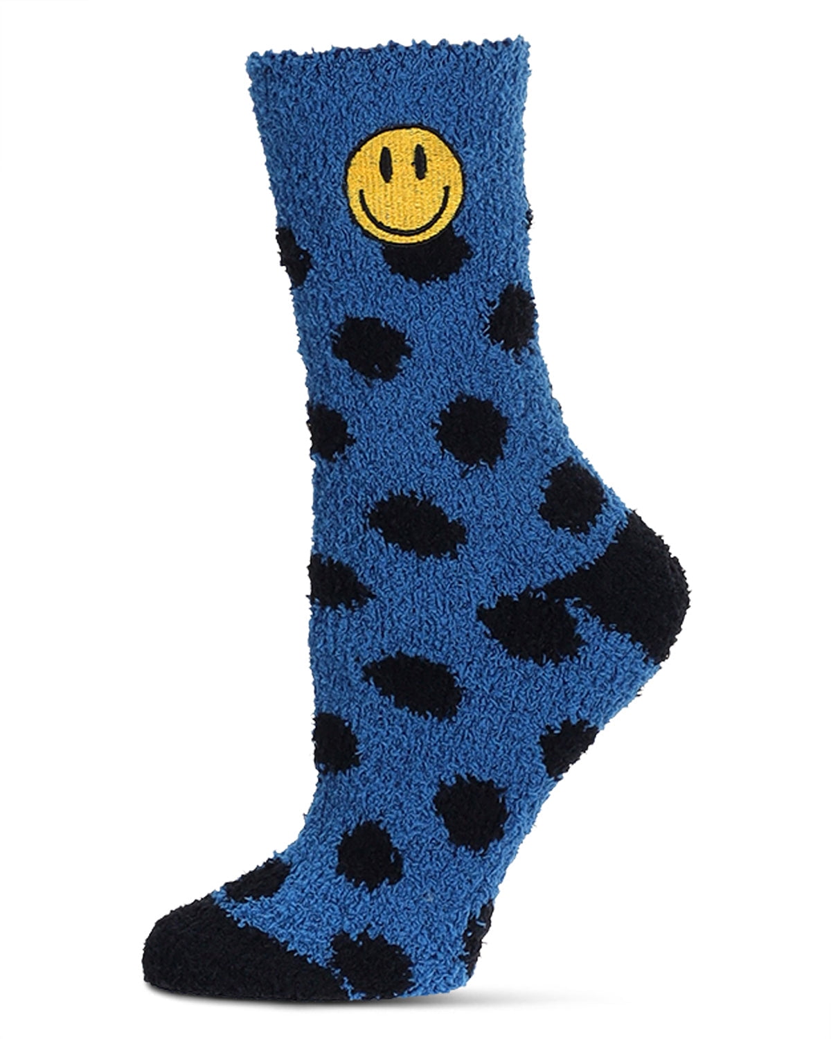 MeMoi Women's Polka Dot Smiley Face Embroidery Cozy Crew Socks - Mens ...