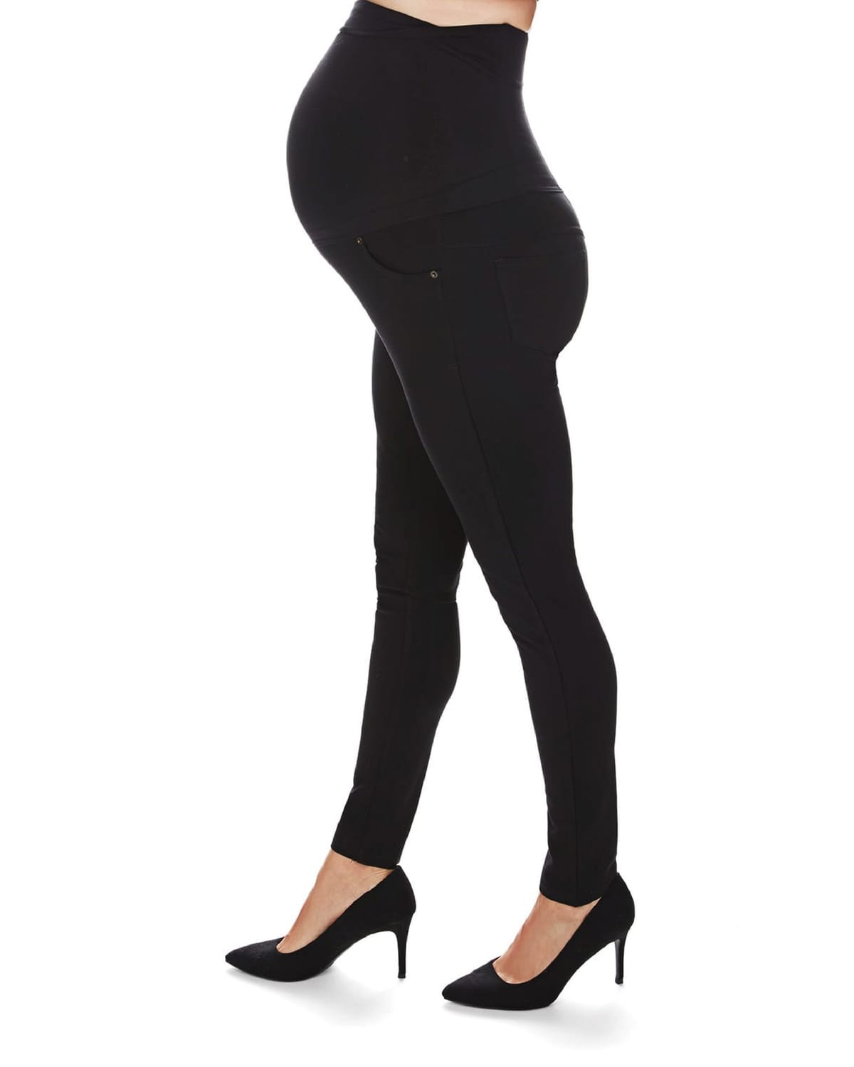MeMoi Women's Ponte Comfort Stretch Maternity Support Leggings ...