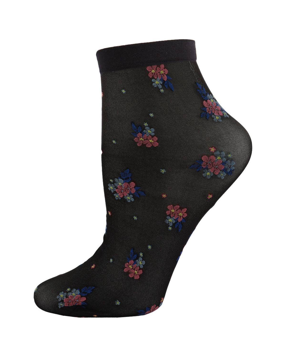 MeMoi Women's Posy Patch Sheer Floral Knit Anklet Sock - Mens - Male ...