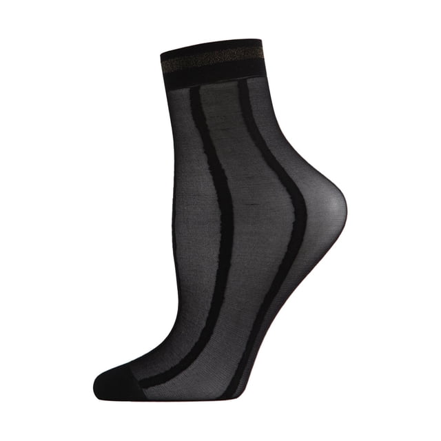 MeMoi Women's Sheer Metallic Shimmer Stripe Accent Anklet Sock - Mens ...