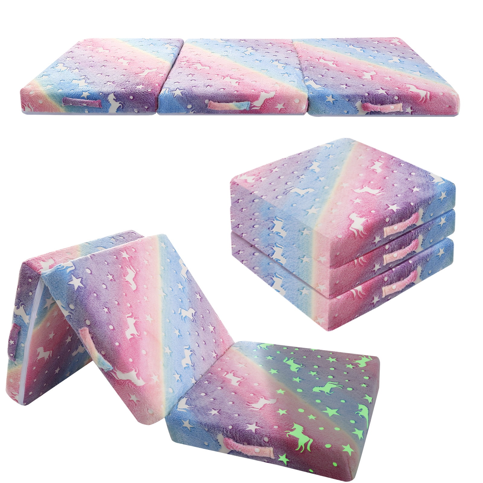MeMoreCool Kids' Foldable Floor Mattress, Glow in The Dark, Portable ...