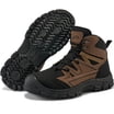 RIBONGZ Men's Steel Toe Work Boots Anti smashing Puncture-resistant ...