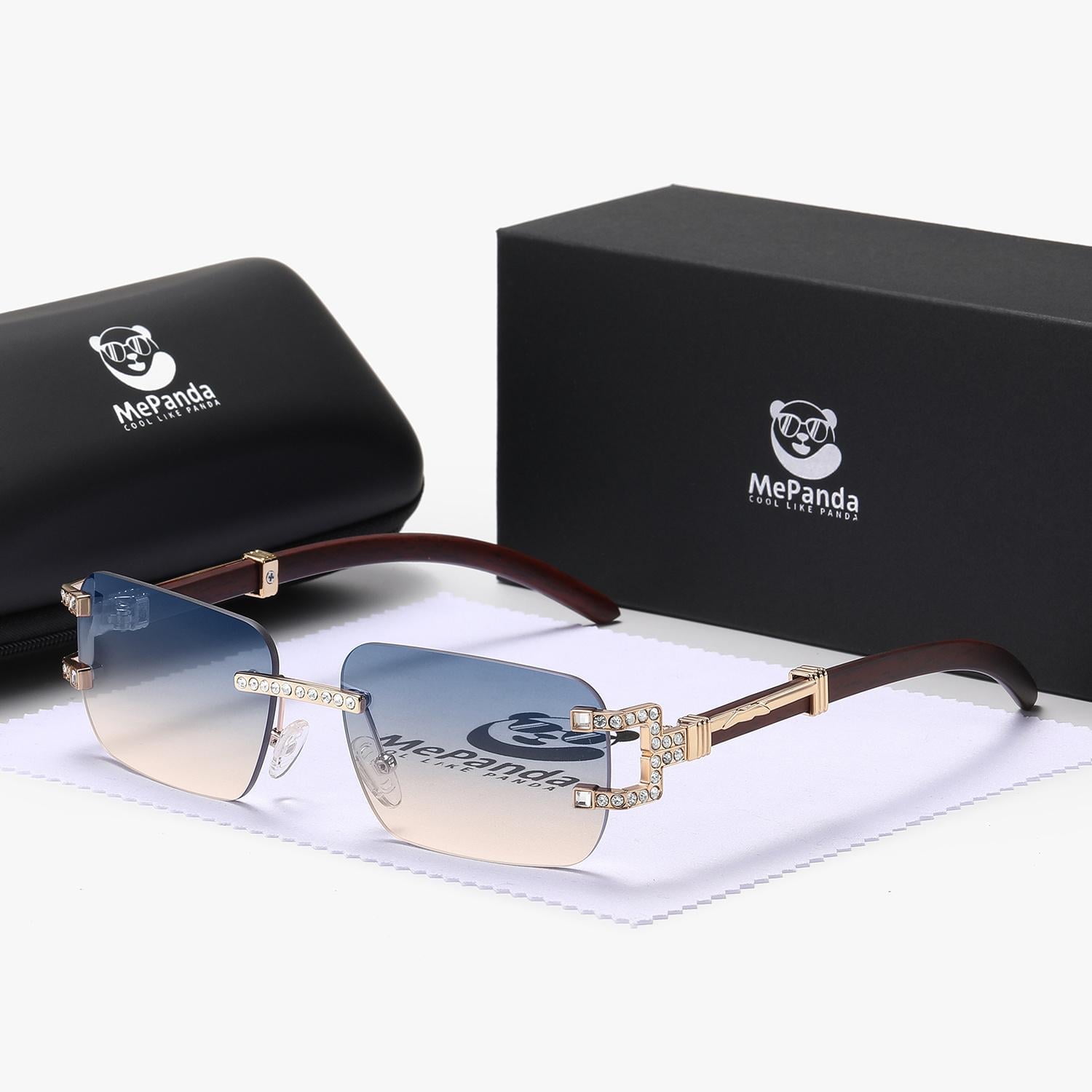 MePanda Unisex Versatile Rimless Sunglasses Outdoor Adventure Fashion ...