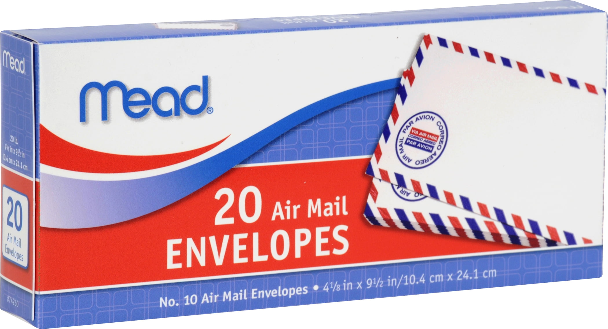 Mead #10 Airmail Envelopes 20 Count (74260) - Walmart.com