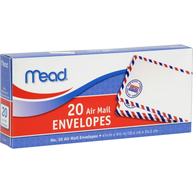 Mead #10 Airmail Envelopes 20 Count (74260) - Walmart.com