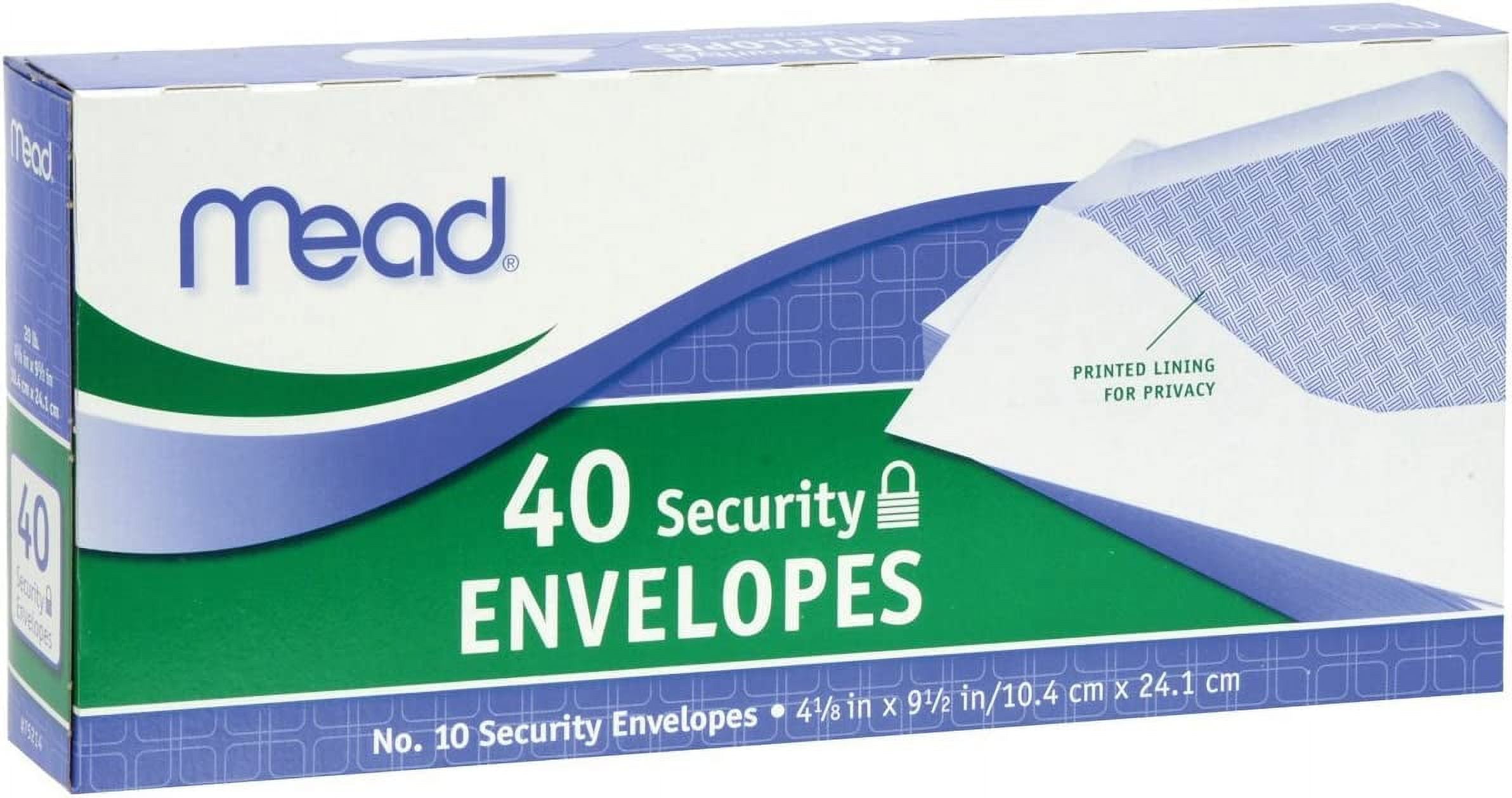 Mead 10 Envelopes Security Printed Lining For Privacy Gummed Closure mead-10-envelopes-security-printed-lining-for-privacy-gummed-closure