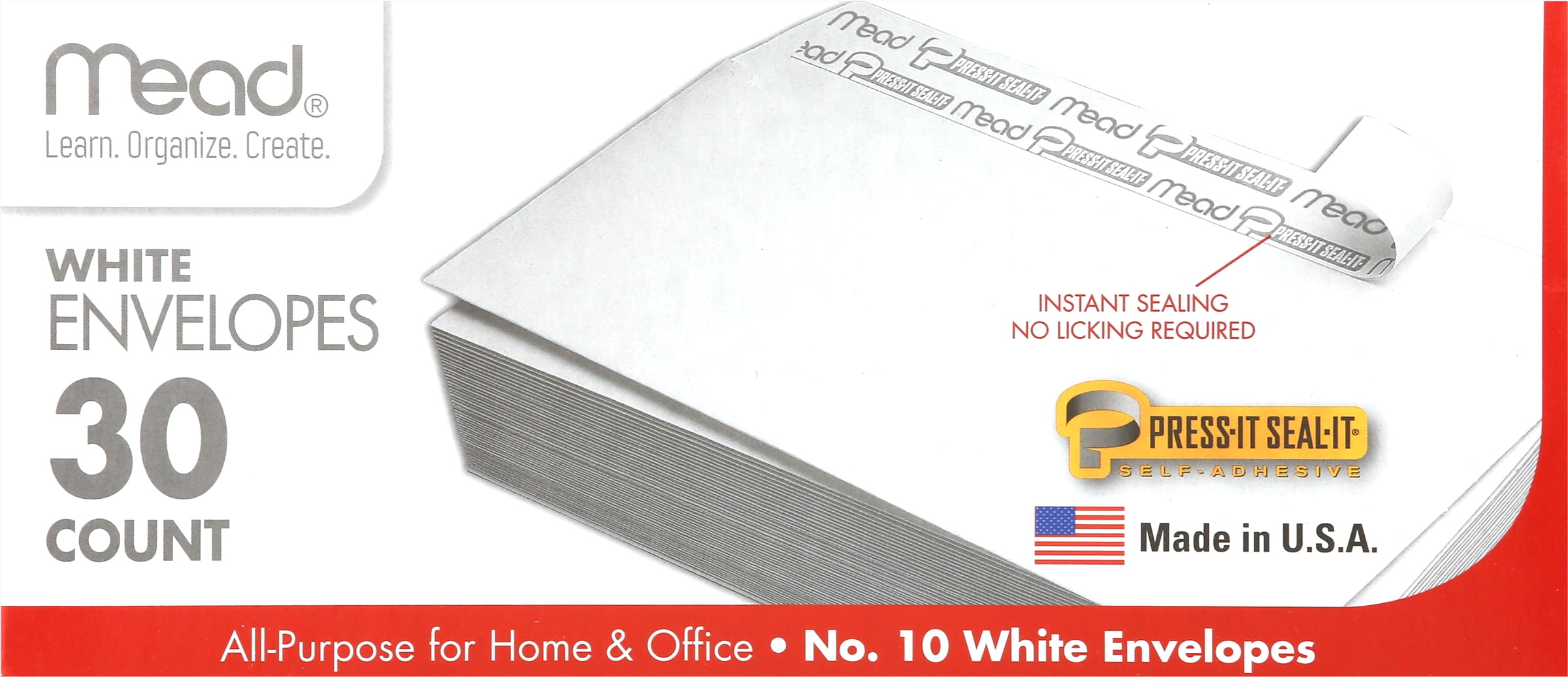 Mead #10 Self-Adhesive Envelopes, 4-1/8 in. x 9-1/2 in., White, 30/Box ...