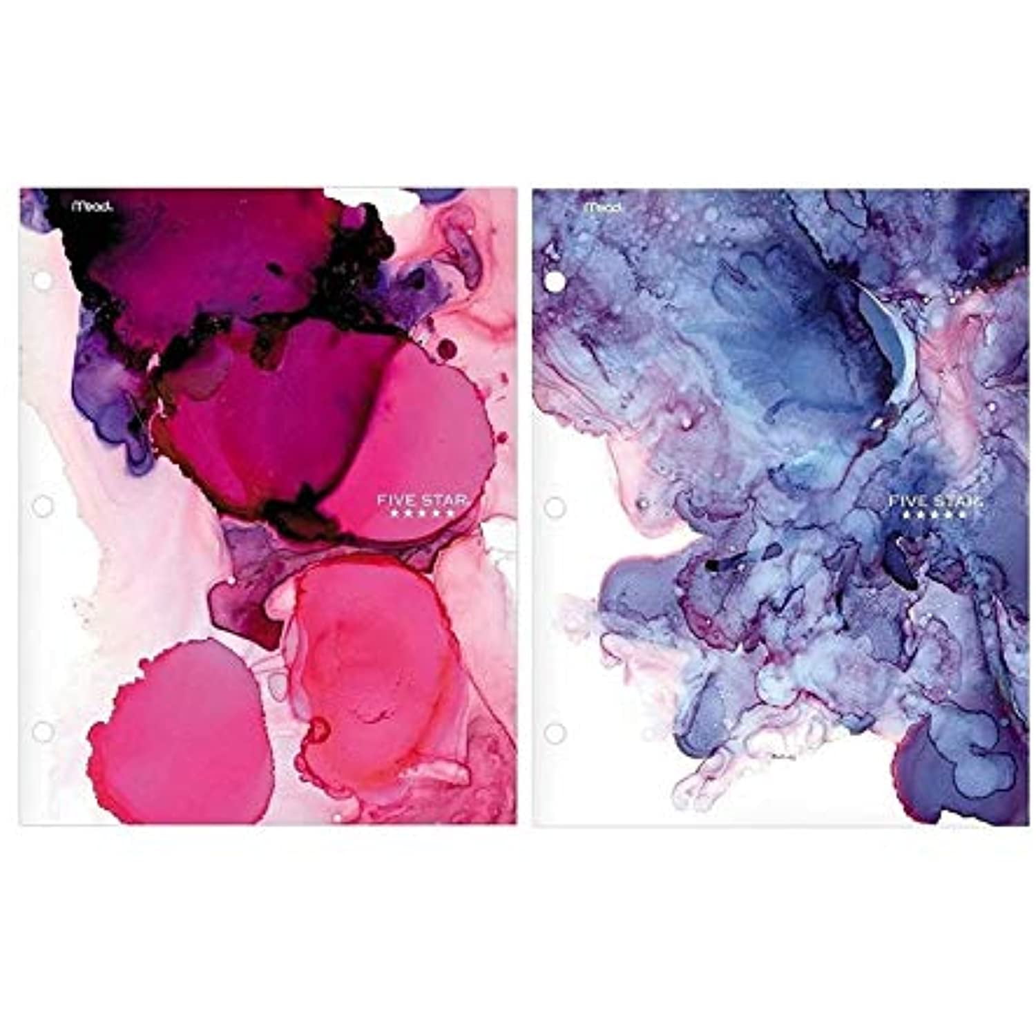 Mead 2 Pack of 2 Pocket Folders Pink and Purple Fluid Lava Design ...
