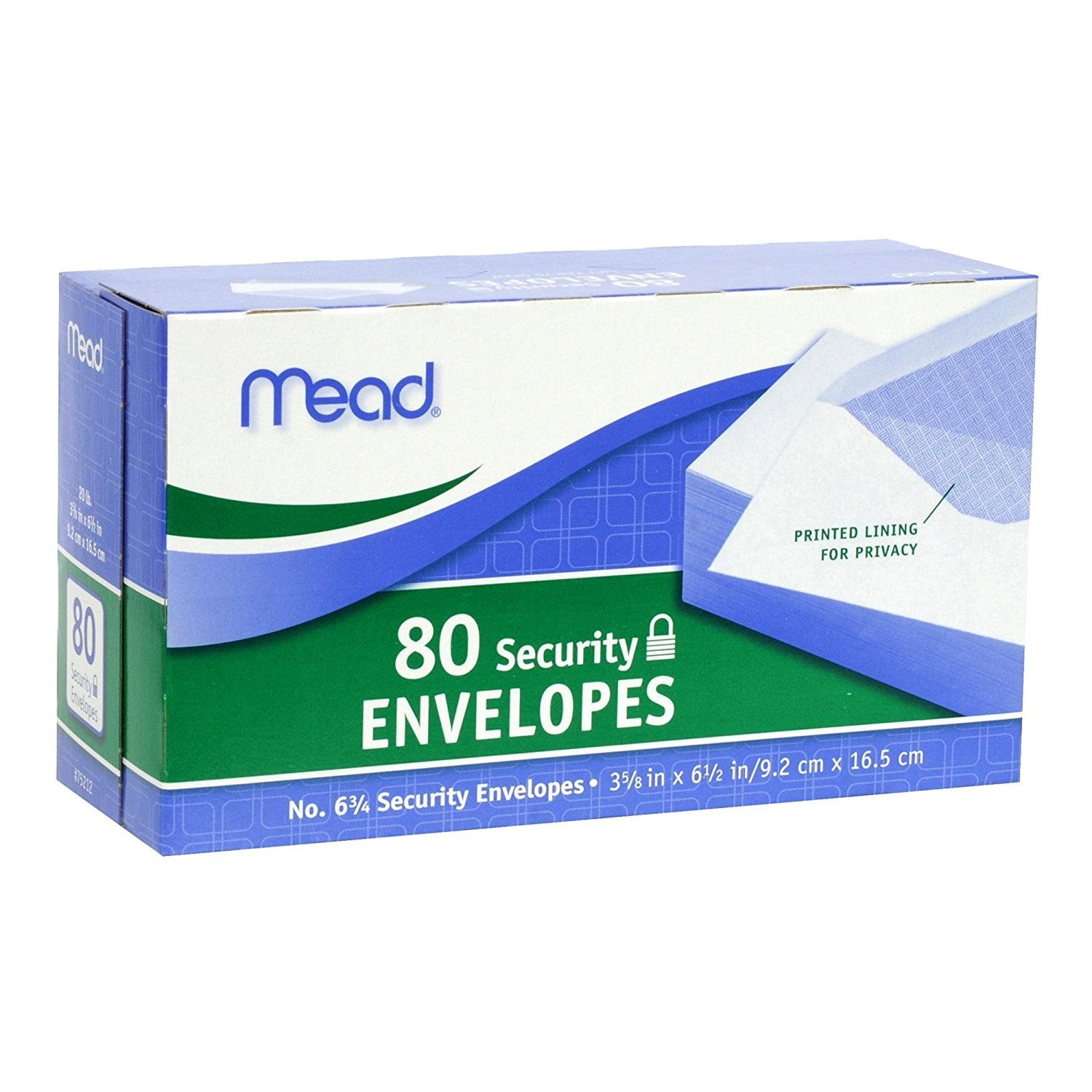 Mead #6-3/4" Security Envelopes, 80 Count (75212), Pack of 2, White ...