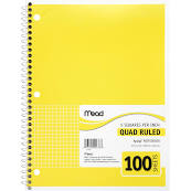 Mead Assorted Notebook Spiral Quad Ruled 100 Sheets - Walmart.com