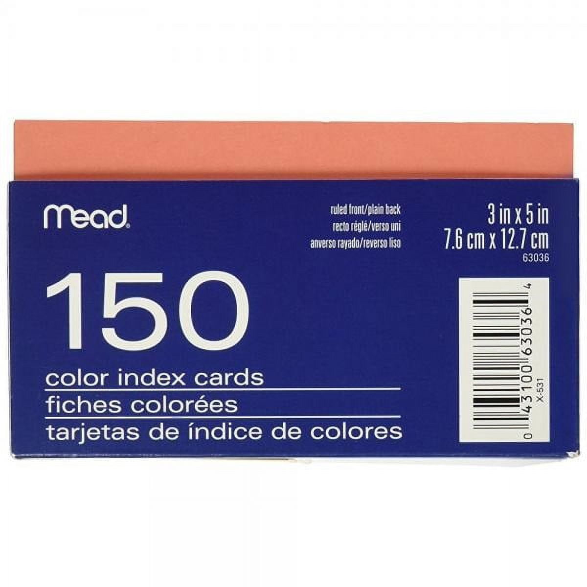 Mead Color Ruled Index Cards with Tray, 3 x 5 Inches, Assorted (63036 ...