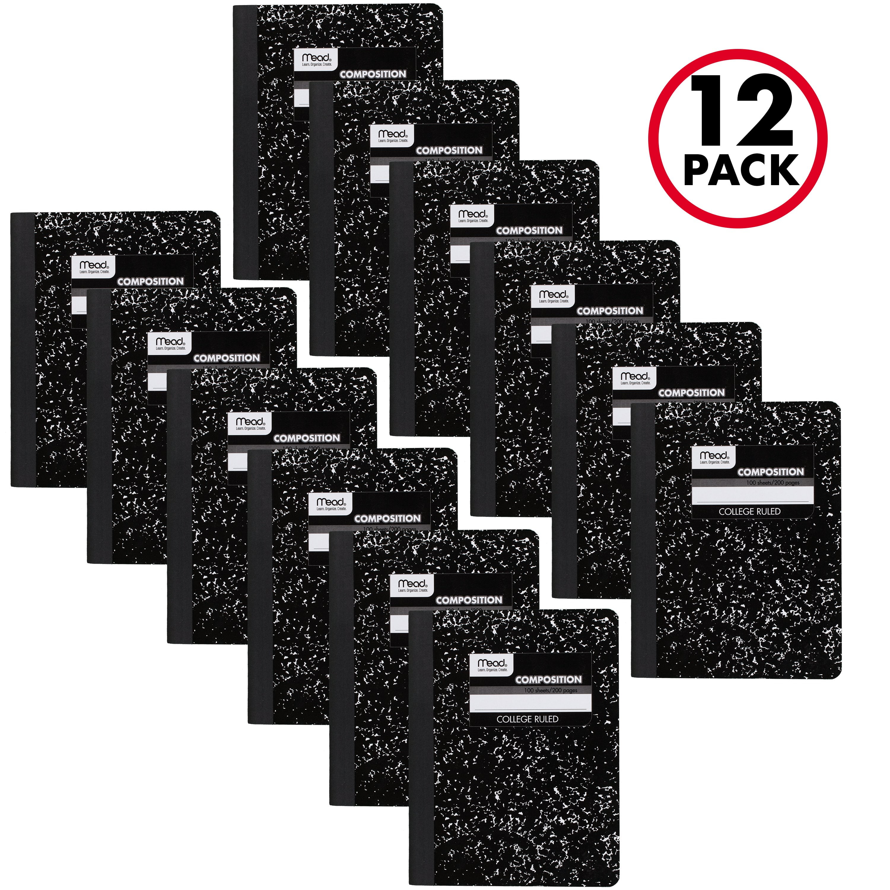 Mead Bound Composition Notebook, College Ruled, 100 Sheets, Bulk 12 ...