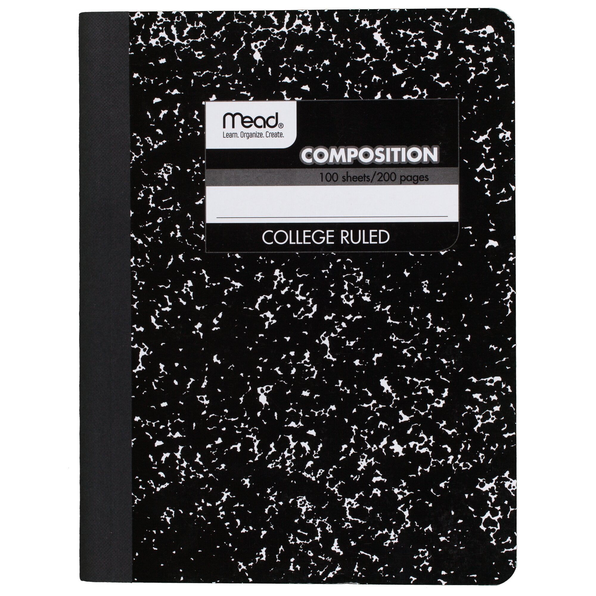 Mead Composition Book College Ruled 100 Sheets 9 34 x 7 12 Black Marble ...