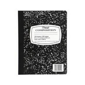 BAZIC Black Marble Wide Ruled Notebook, 100 Sheet Composition Book, 1 ...
