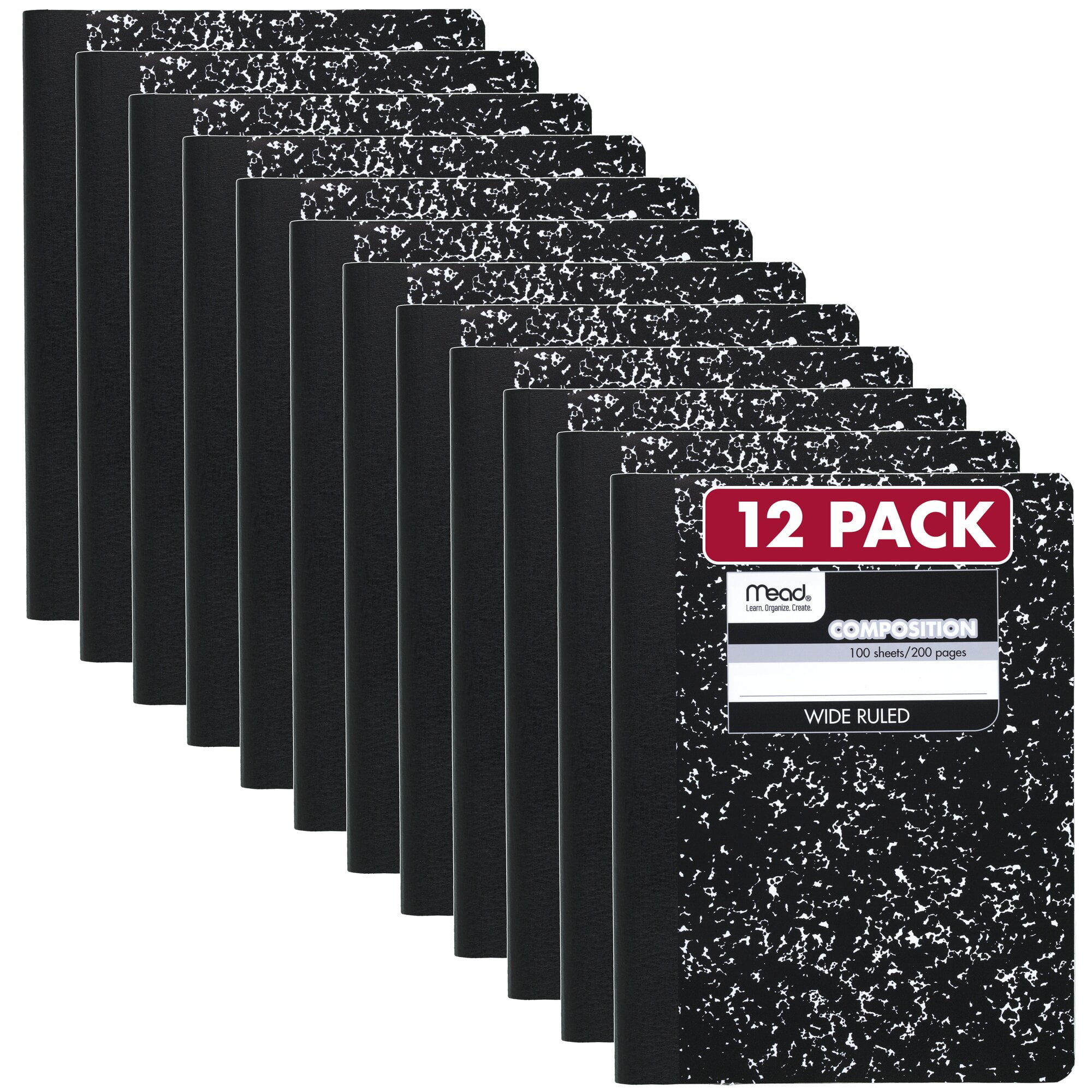 Mead Composition Notebook, Wide Ruled 100 Sheets, Bound Cover, 9 3/4 x ...
