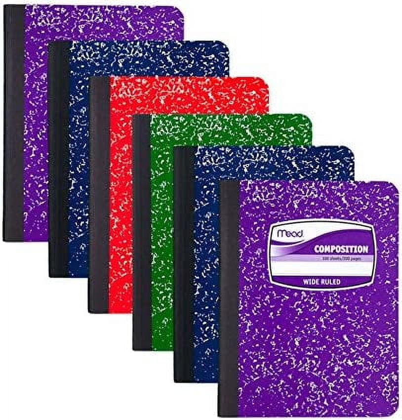 Mead Composition Book Wide Ruled, 100 sheets, COLOR MAY VARY, 6 Pack ...