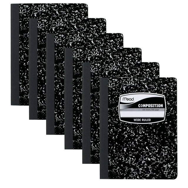 Mead Composition Notebook, Wide Ruled, 100 Sheets, 6 Pack (09910 ...