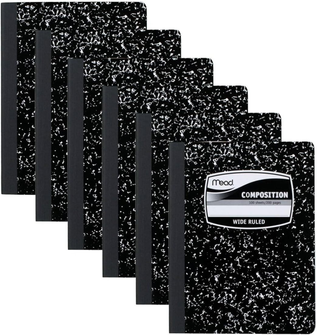 Mead Composition Notebook, Wide Ruled, 100 Sheets, 6 Piece - Walmart.com