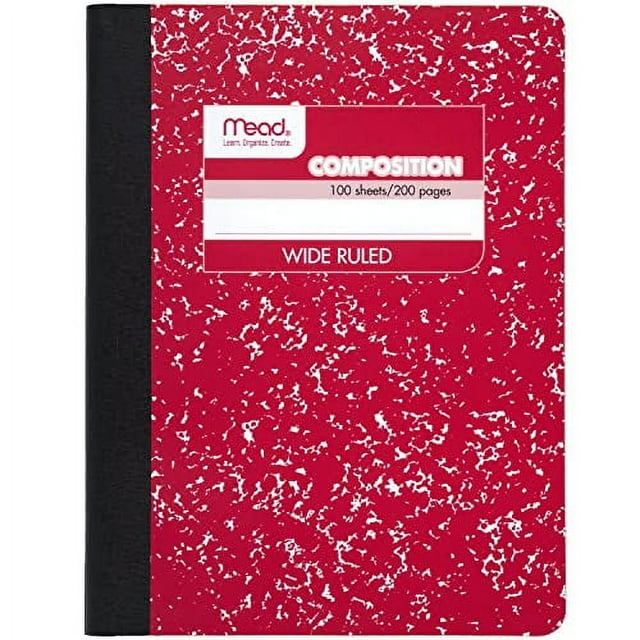 Mead Composition Notebook, Wide .. Ruled Paper, 9-3/4" x .. 7-1/2", 100 ...