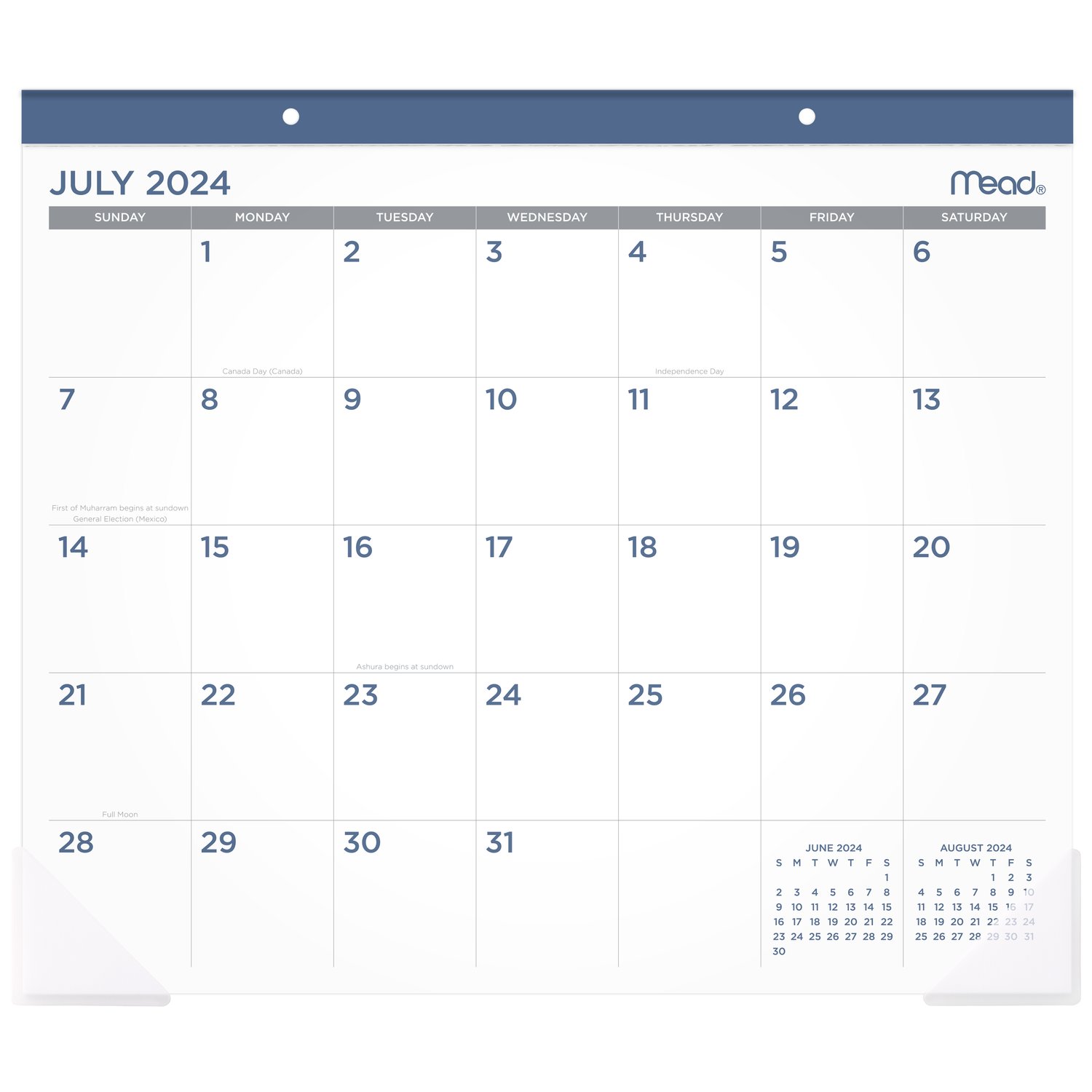 Duraglobe Monthly Desk Pad Academic Desk Calendar 13 Month July 2019