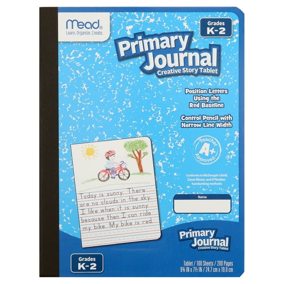 Mead Primary Journal, Kindergarten Composition, 100 Sheets, Half Page ...