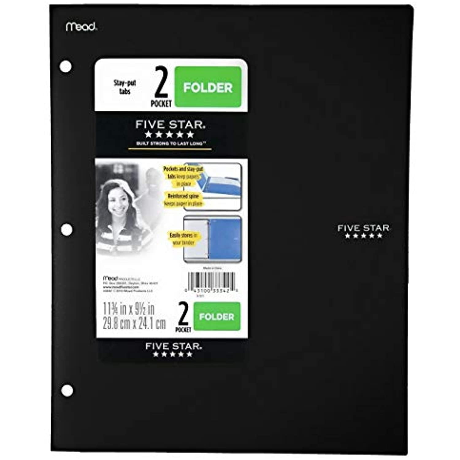 Mead Five Star 2 Pocket Folder with Stay-Put Tabs - Walmart Business ...