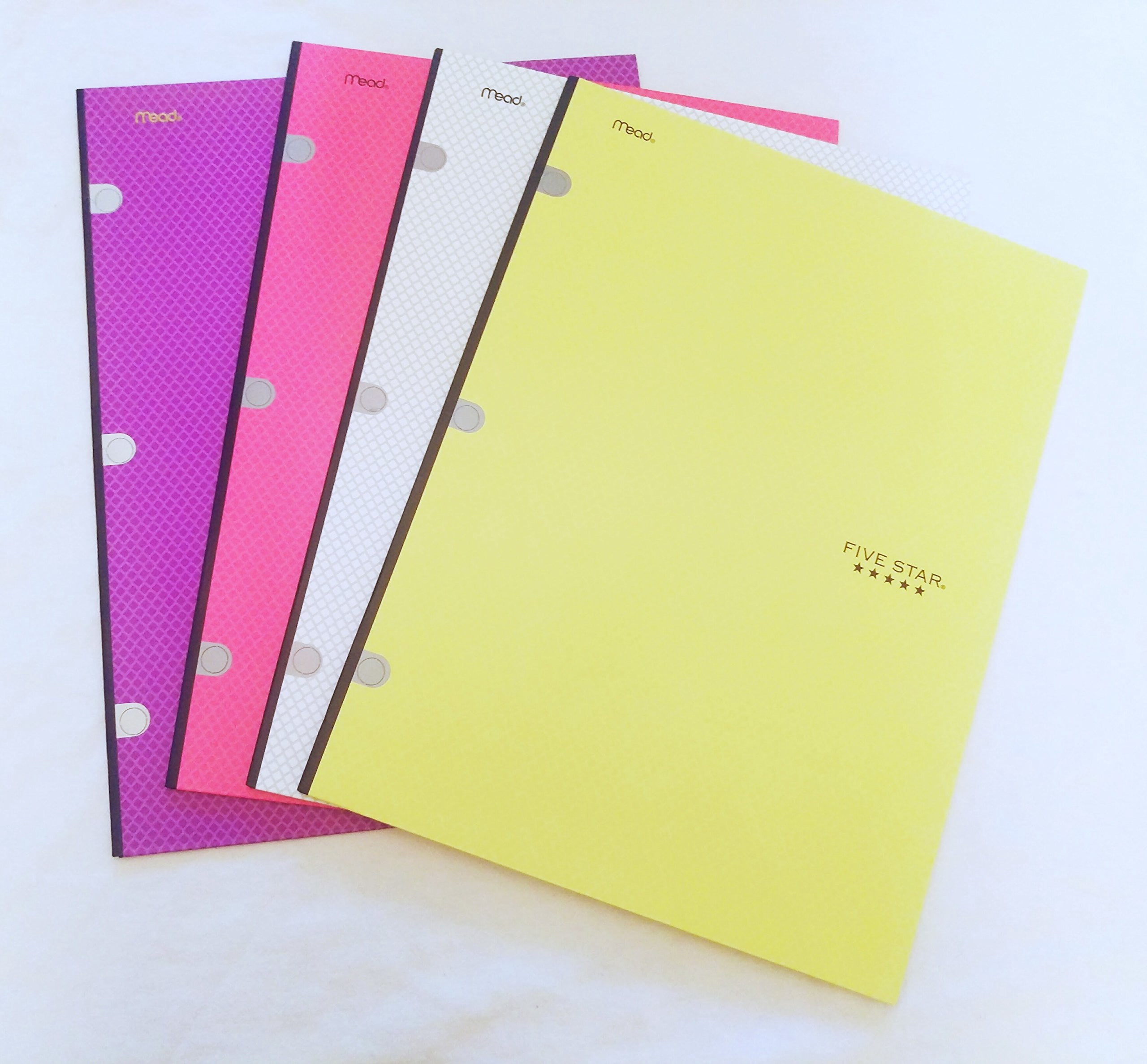 Mead Five Star 3 Hole Portfolio Folders 4 Pack (Candy) - Walmart.com