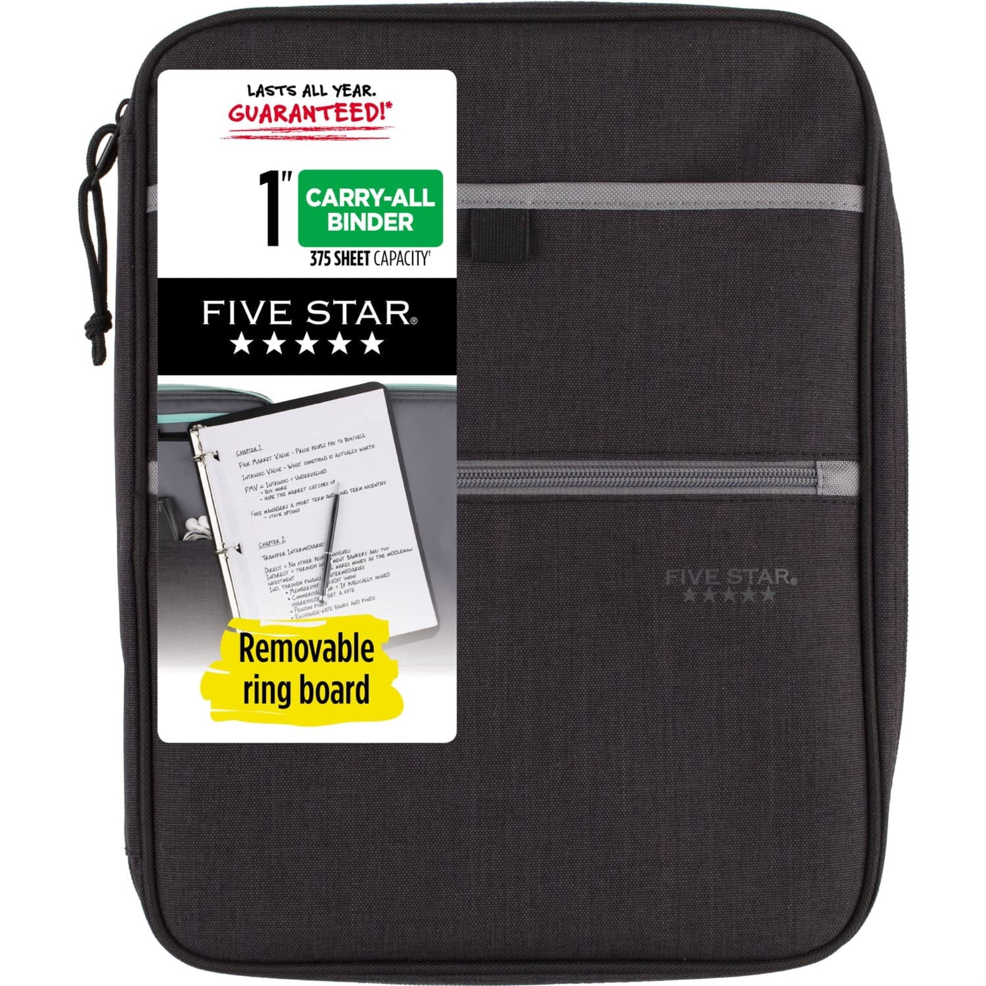 Mead Five Star Carry-All Zipper 1" Binder, 3 Ring, Multi-colored, EA ...