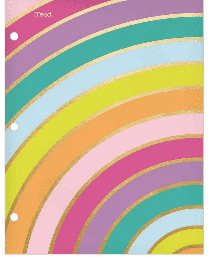Mead 2 Pocket Rainbow Gold Colour Folder - Walmart.com