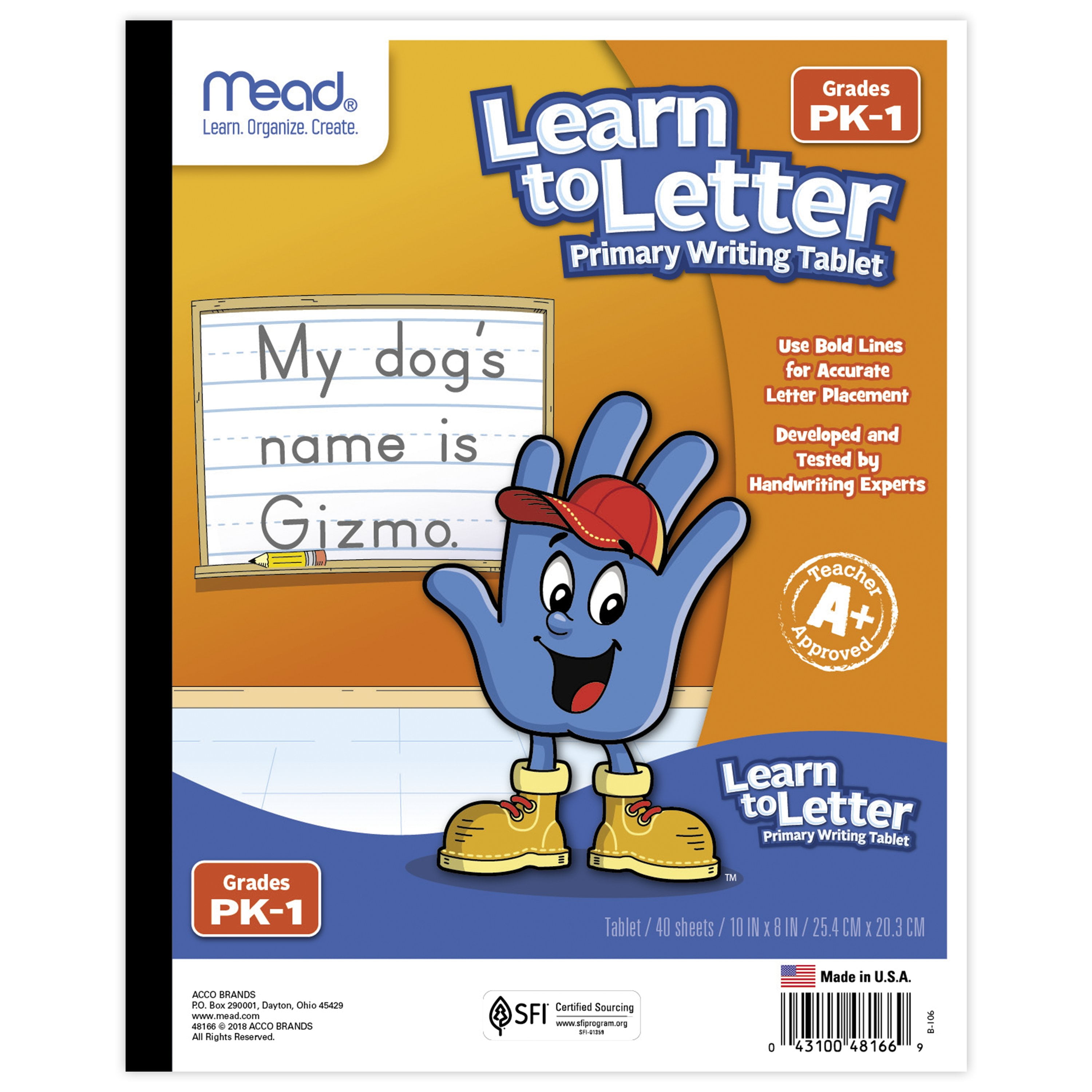 Mead Learn to Letter Kindergarten Handwriting Paper for Children ...