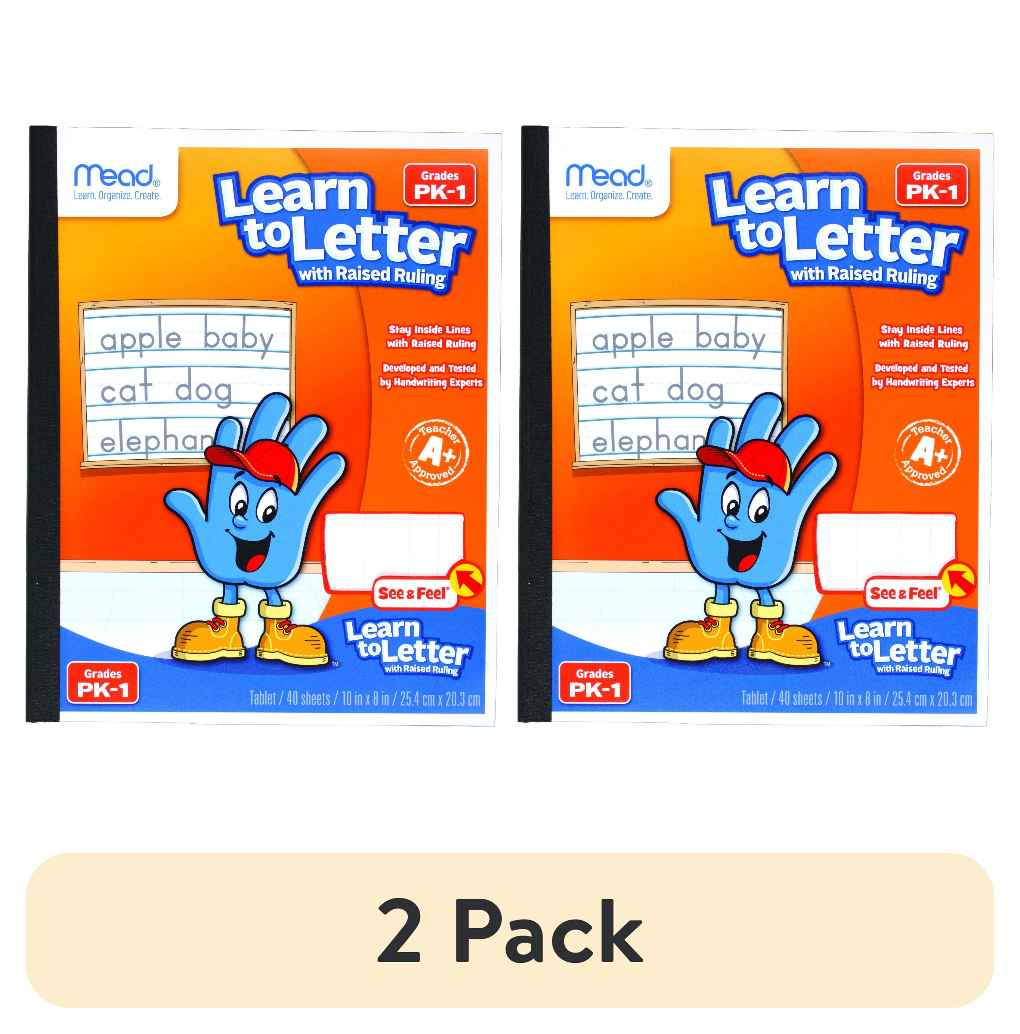 (2 pack) Mead Learn to Letter Writing Tablet Raised Ruling Grades PK-1 ...