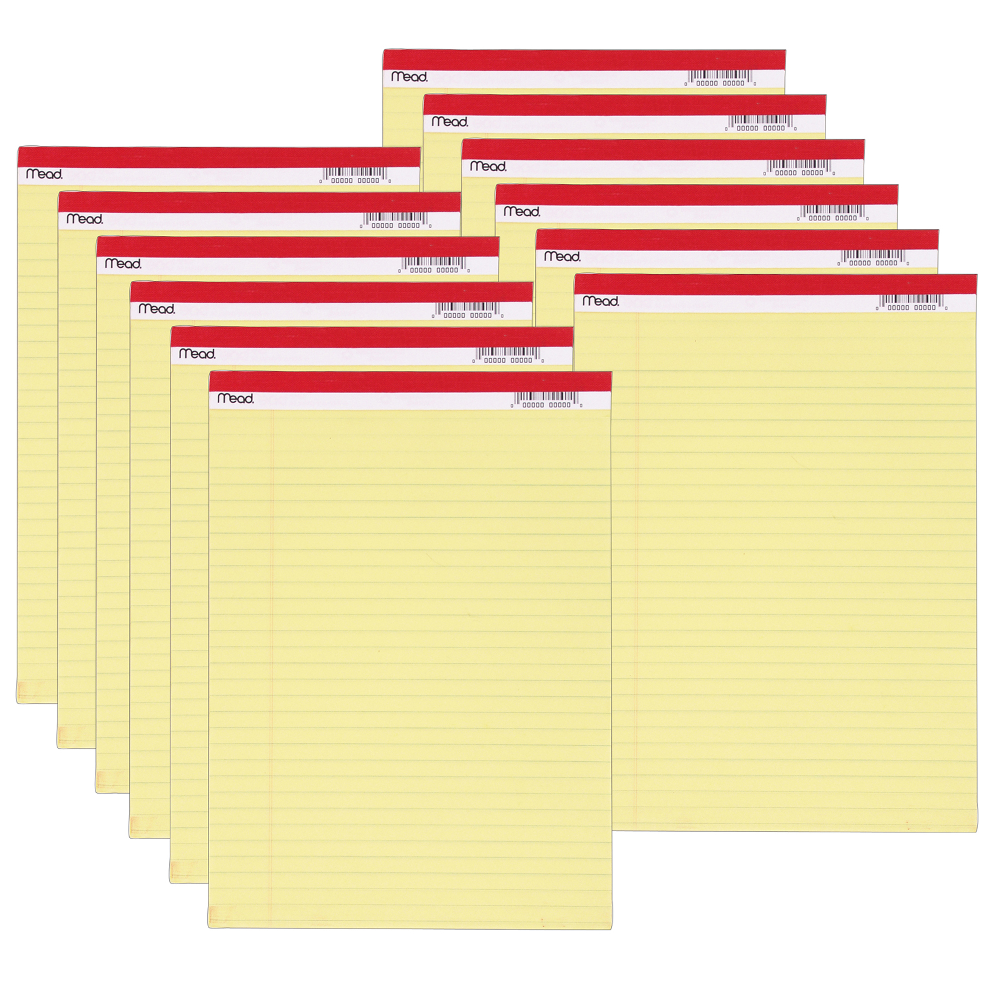 Mead® Legal Pad 8.5" X 11.75", 50 sheets, Canary Yellow, Pack of 12 ...