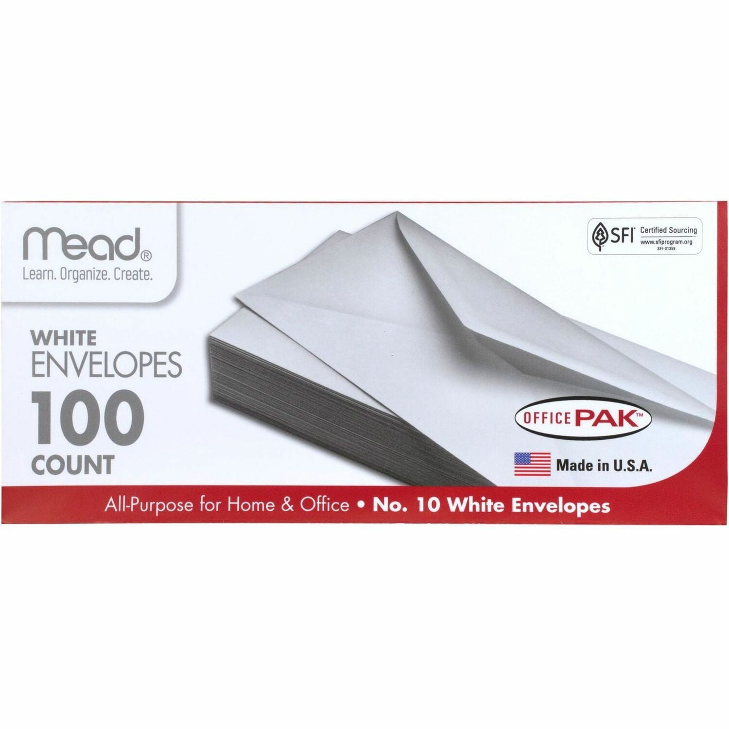 Mead, MEA75064, Plain White Envelopes, 100 / Box, White - Walmart.com