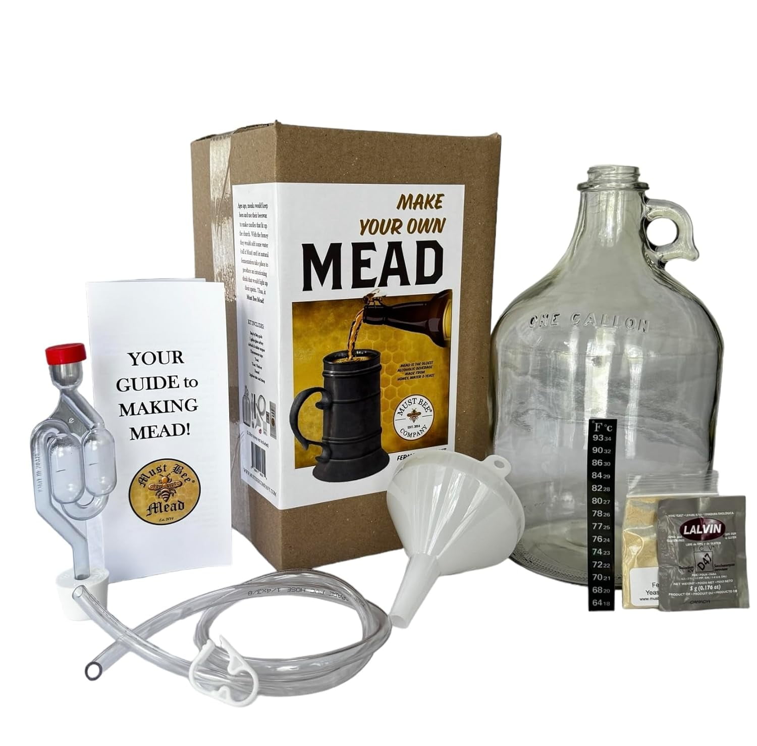 Mead Making Kit by Must Bee- Make your own Honey Wine reusable 1 gallon mead kit - Walmart.com