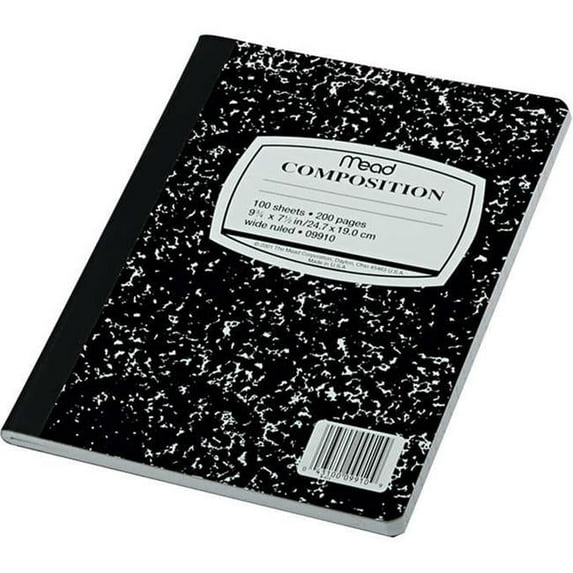 Mead Marble Five Star Composition Book - Black - 100 Sheets - Walmart.com