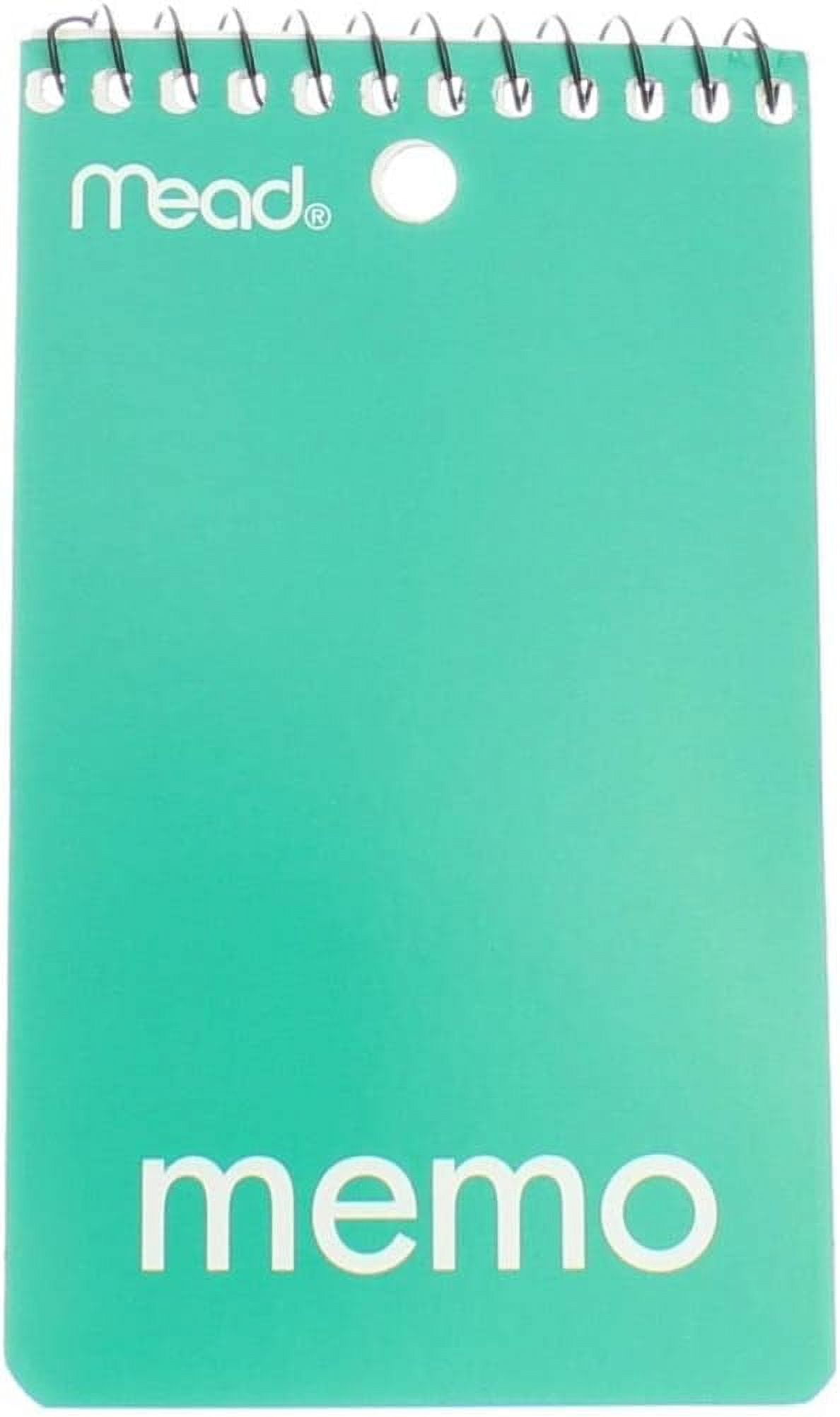 Mead Memo Book Medium/College Rule 3 x 5 In White 60 Sheets, Assorted ...