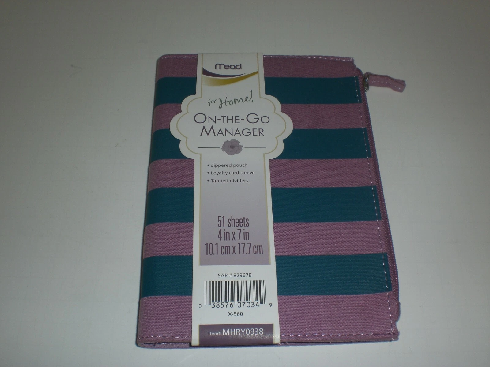 Mead On The Go Manager Organizer With Zippered Pouch - Walmart.com