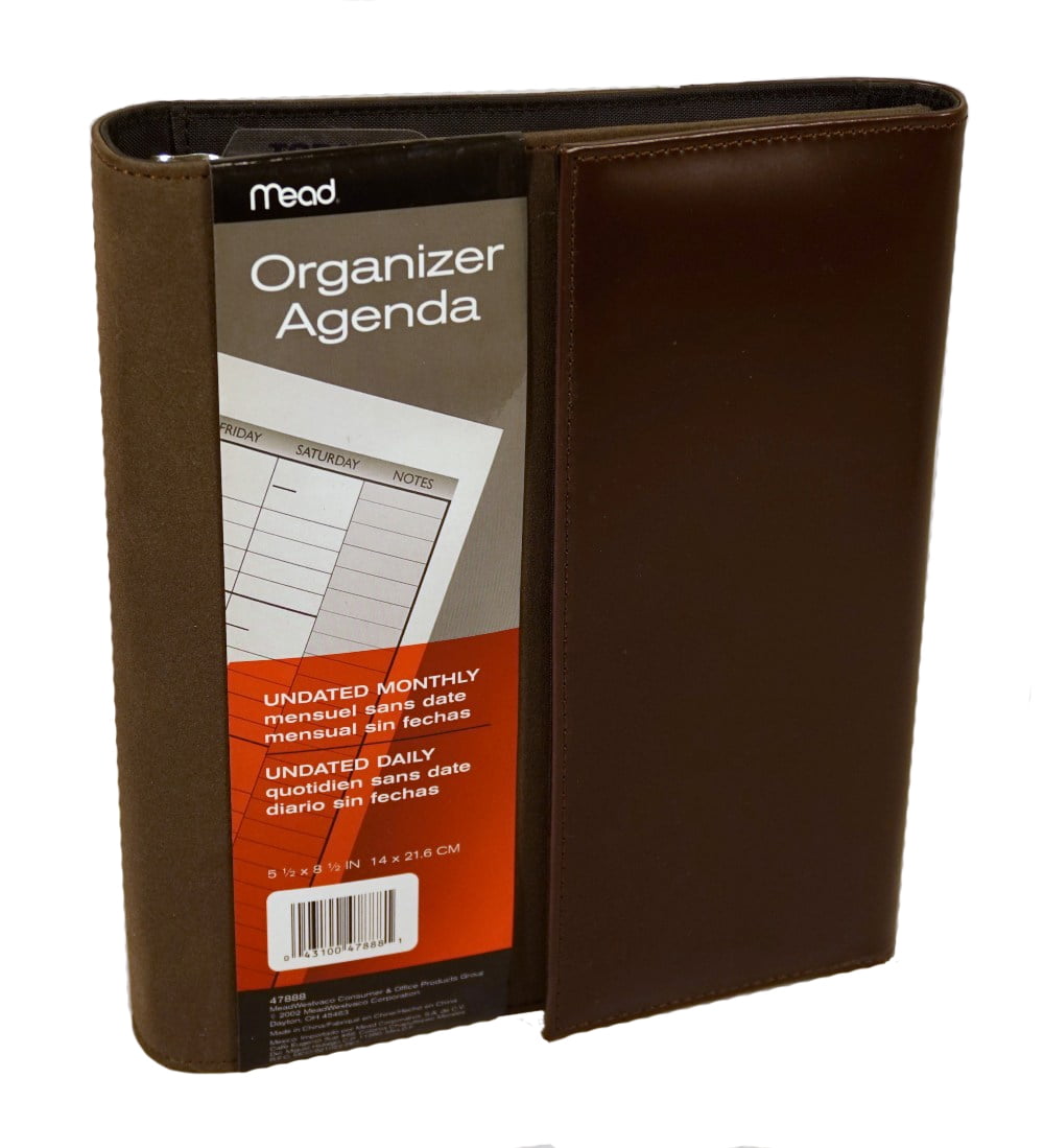 Mead Organizer Agenda Brown, 5.5" x 8.5" - Walmart.com