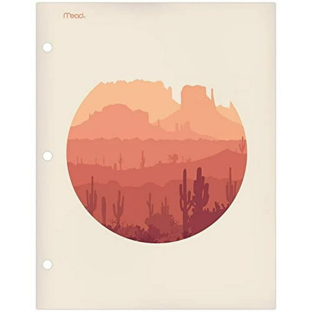 Mead Paper Portfolio File Folder, 2-Pocket Modern Landscapes, Desert ...