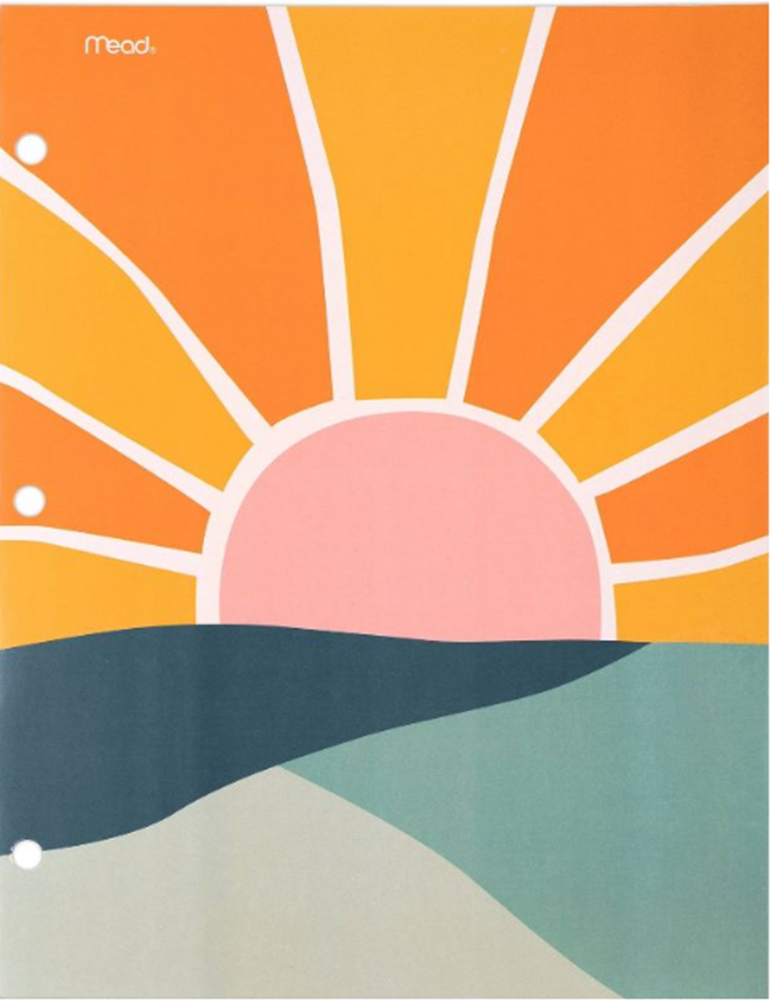 Mead Paper Portfolio File Folder, 2-Pocket Modern Landscapes, Sun, 12 x 9.375" x 0.125 ...