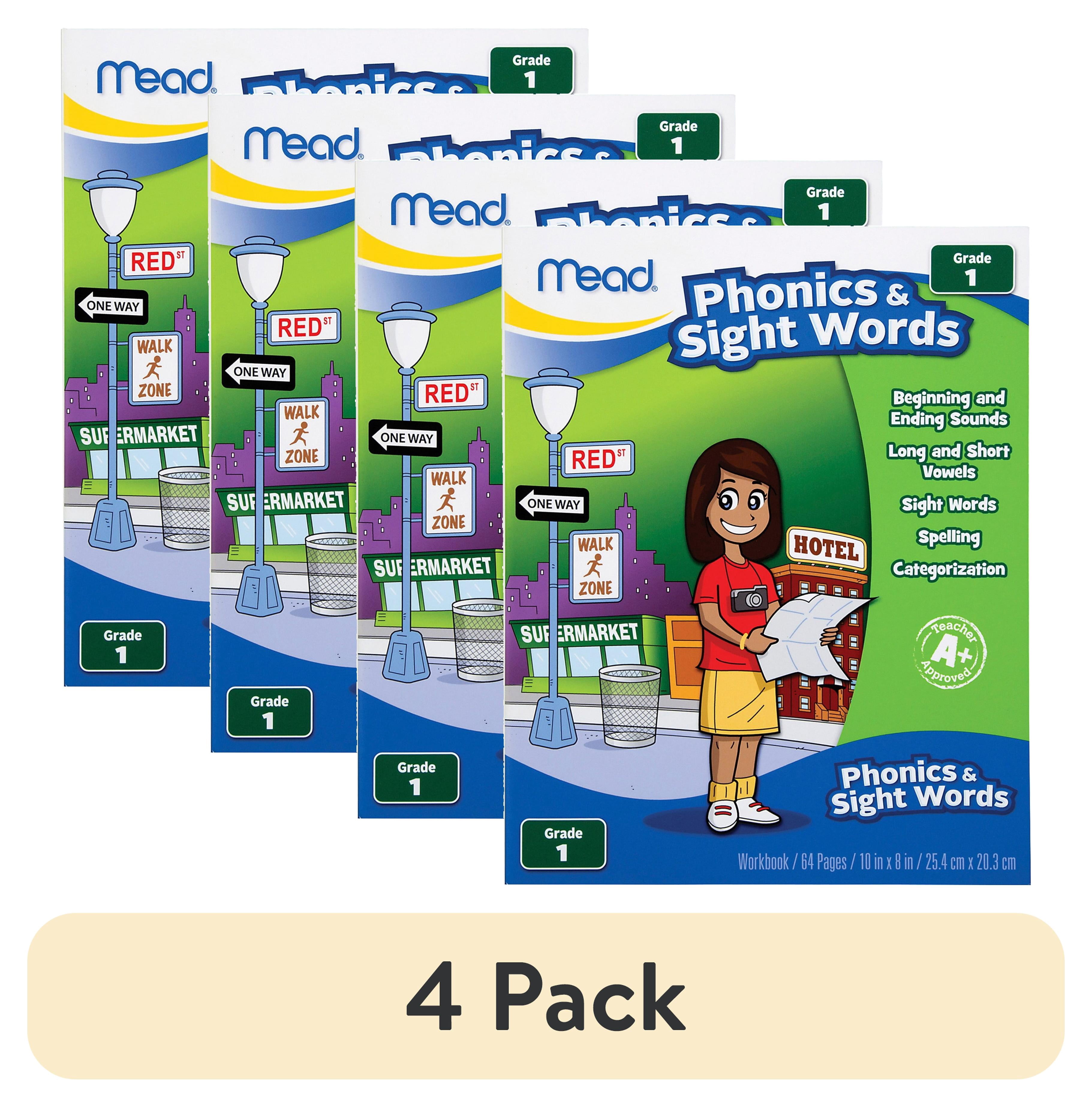 (4 pack) Mead Phonics/Sight Words Grade 1 Workbook Printed Book ...