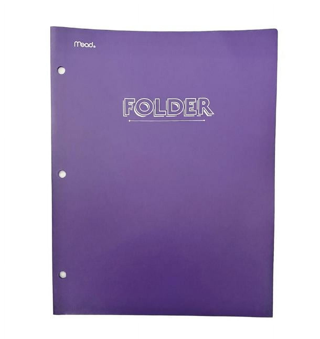 Mead Plastic 2 Pocket Folder with 3-Hole Punch Various Colors - 1 Count ...