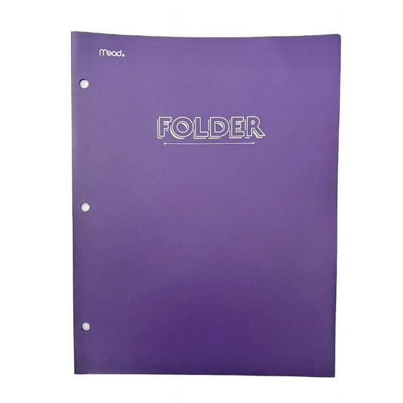 Mead Plastic 2 Pocket Folder with 3-Hole Punch Various Colors - 1 Count ...